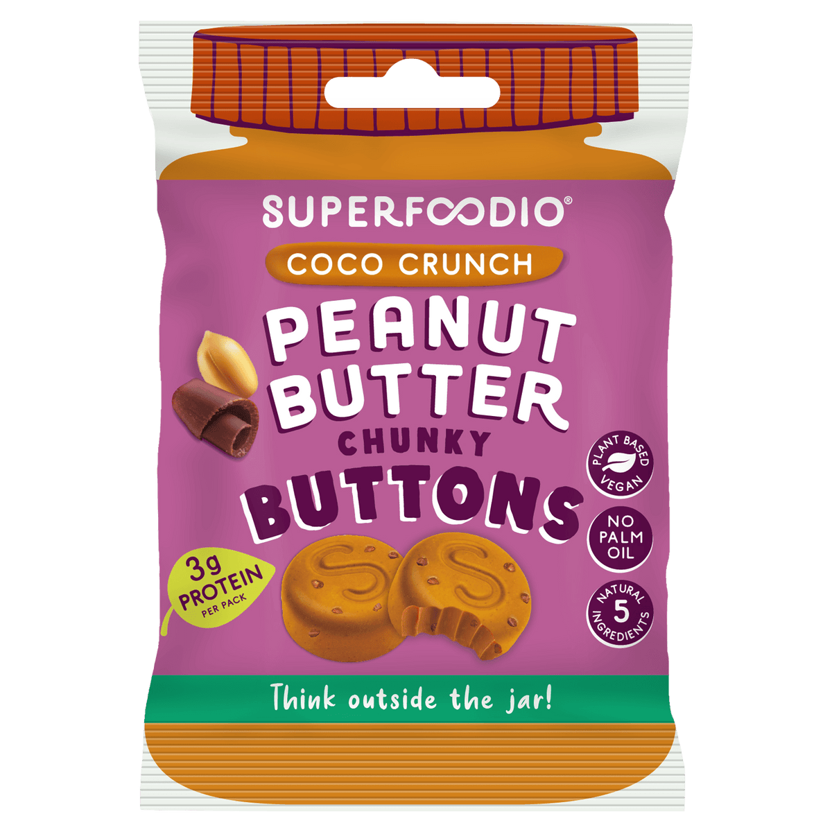 Superfoodio - Coco Crunch Peanut Butter Buttons 15 x 20g — FodaBox Trade